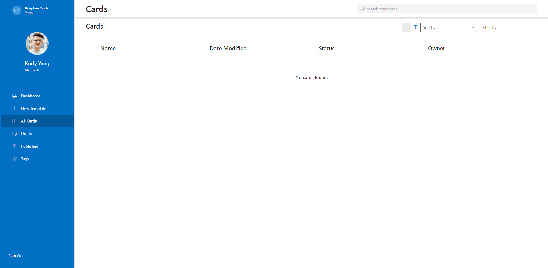 No cards placeholders by kodyang · Pull Request #247 · microsoft ...