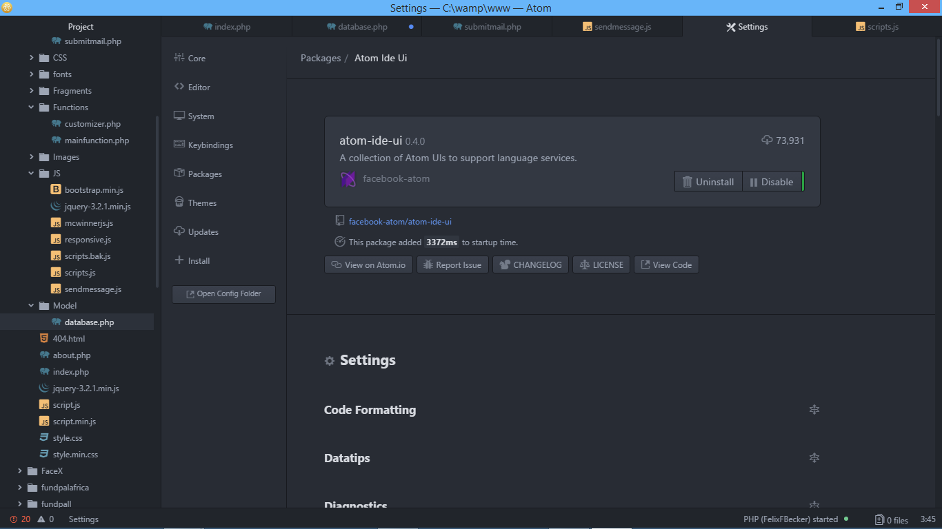 Outline View not Displaying when using Ide-PHP · Issue #52 · atom/ide-php · GitHub