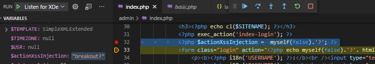 Reflected Cross-Site Scripting (XSS) vulnerability in GetSimple CMS v3.3.16 in 'admin/index.php ...
