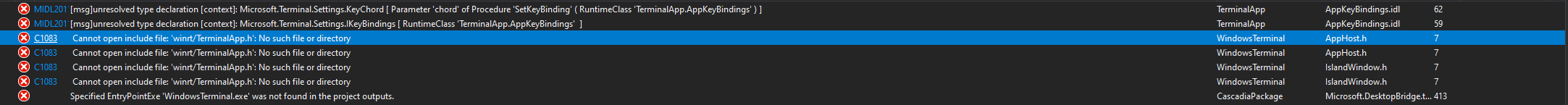 Build Fails On 1h20 Insider Preview With Vs2017 Or Vs2019 · Issue 758 · Microsoftterminal · Github 