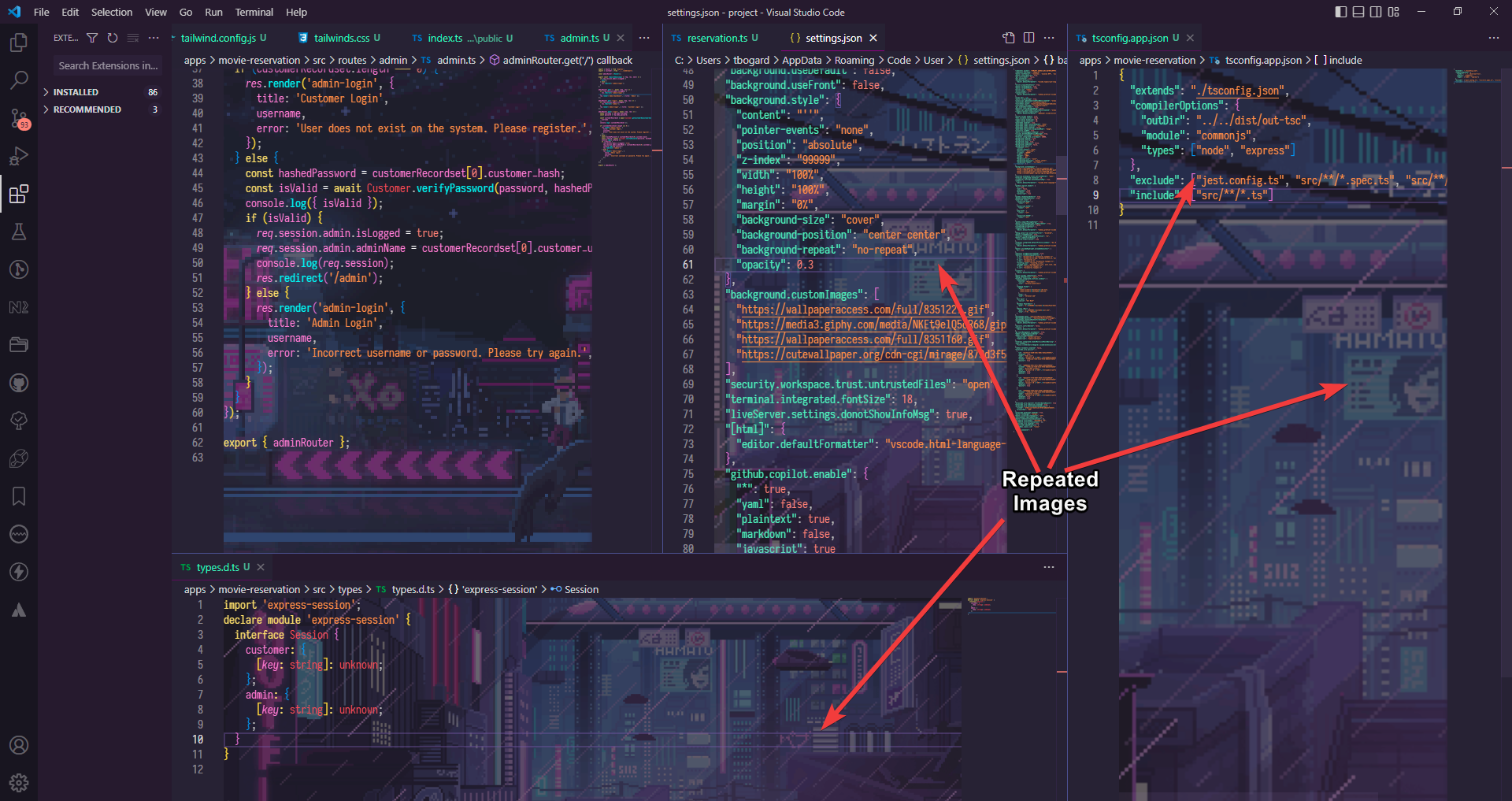 If set multiple images, multiple tabs will keep the image #2 across ...