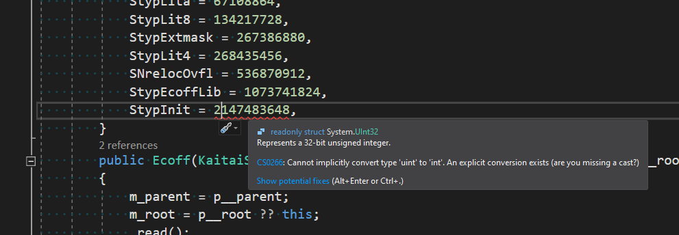 C#: Invalid code for unsigned enums · Issue #862 · kaitai-io/kaitai_struct · GitHub