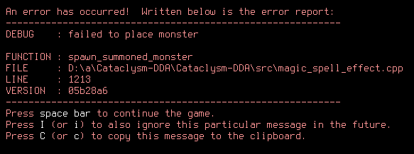 Error message when triggering Summon Shadows artifact effect · Issue #63684 · CleverRaven ...