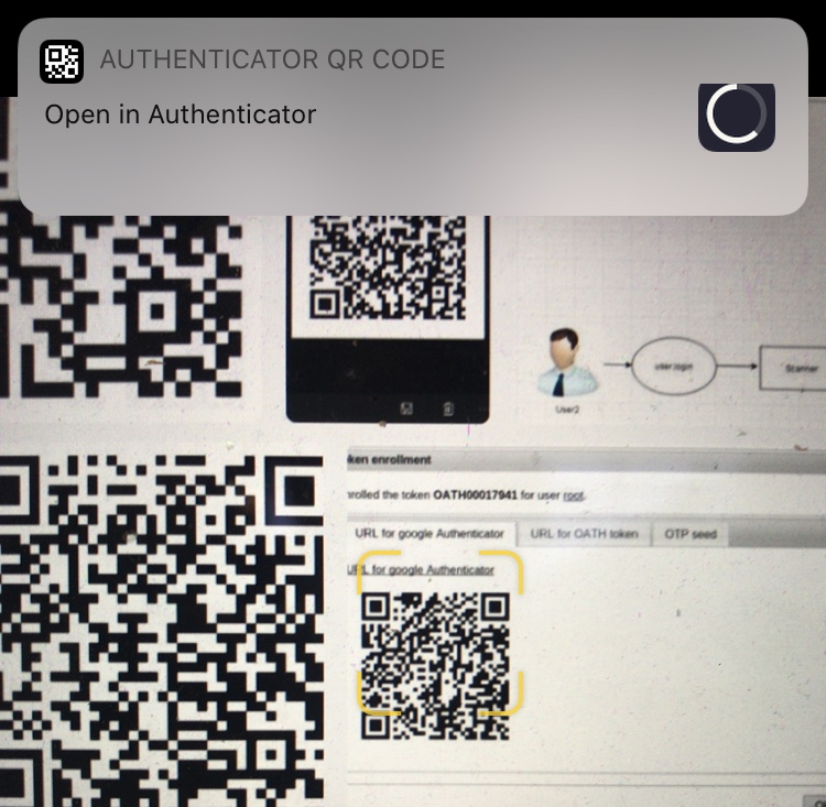 How do I get Authenticator to show up in the “Open in Authenticator” while scanning image from ...
