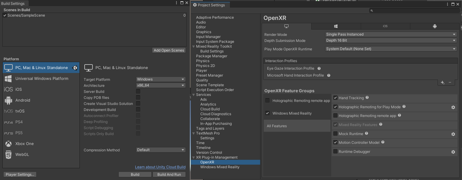 Failed to connect to Holographic Remoting Player using OpenXR with MRTK 2.7.2 · Issue #10204 ...