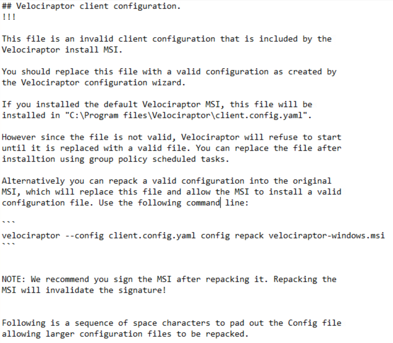 MSI v0.6.7-4 has a new Config Path · Issue #2357 · Velocidex/velociraptor · GitHub