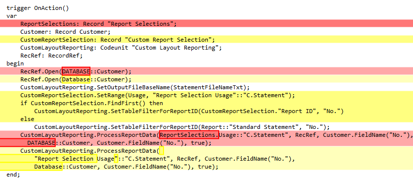 codeunit 8800 "Custom Layout Reporting" - SetTableFilterForReportID() - does not honour report ...