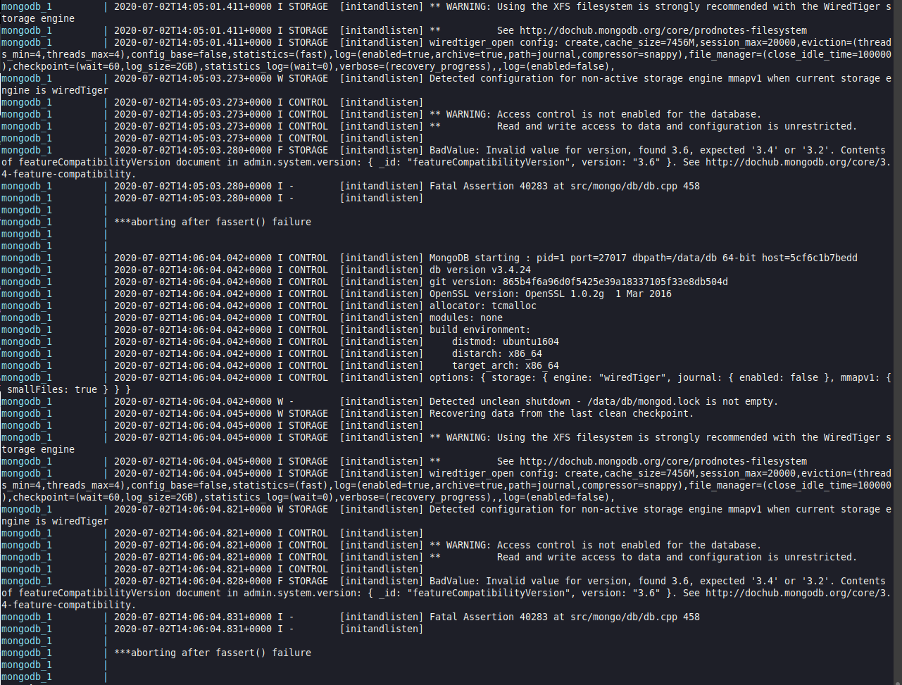 Mongodb Error When Upgrading · Issue 349 · Overhangiotutor · Github