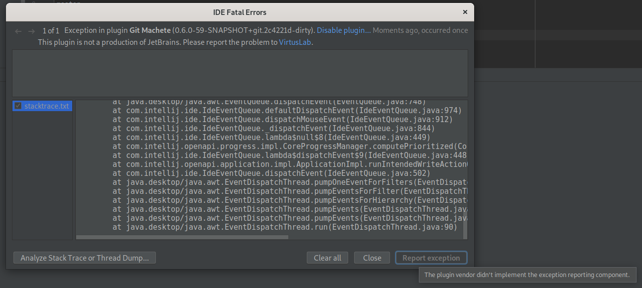 Provide Exception Reporting · Issue 425 · Virtuslabgit Machete Intellij Plugin · Github