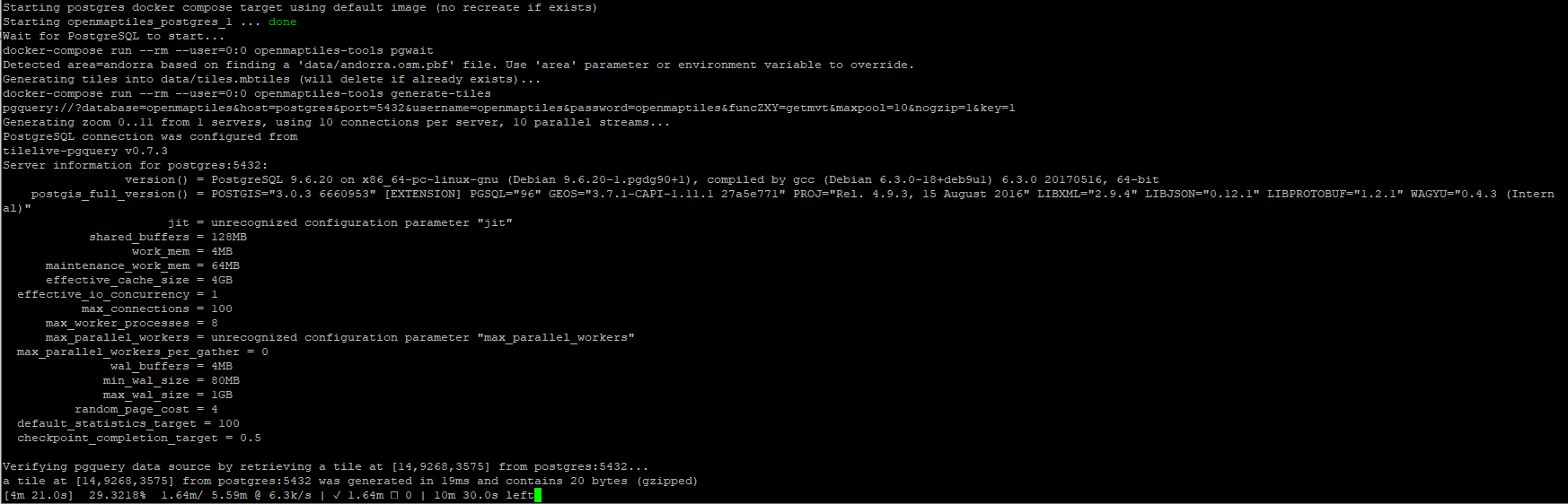 Can T Stop Script `make Generate Tiles Pg` · Issue 1197 · Openmaptiles Openmaptiles · Github