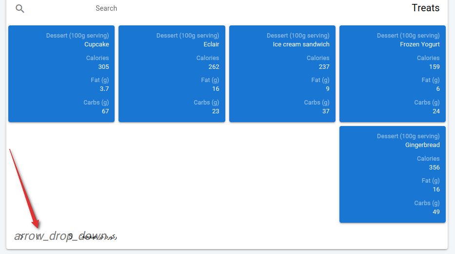 How can I change table's rows-per-page icon in bottom ...