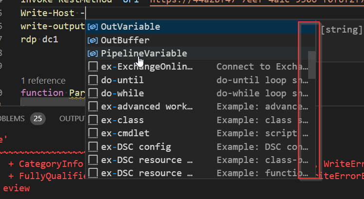 Intellisense Element Location Not At Index 0 · Issue 2957 · Powershellvscode Powershell · Github