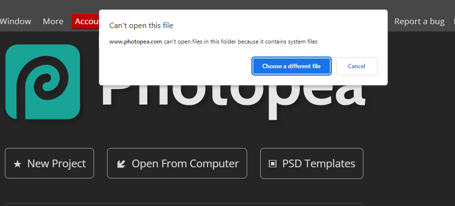Windows 10, Chrome - Granting Access to Files (System Files Error) · Issue #5261 · photopea ...