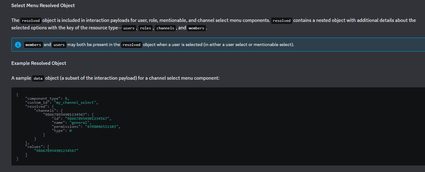 Select Menu Does Not Include User Select Role Select Mentionable Select Or Mentionable Select