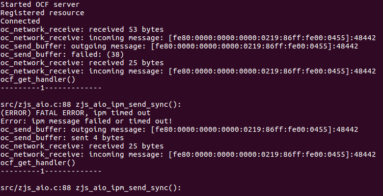 [ocf] ipm timed out error occurs when running ocf sensor server. · Issue #1289 · intel/zephyr.js ...