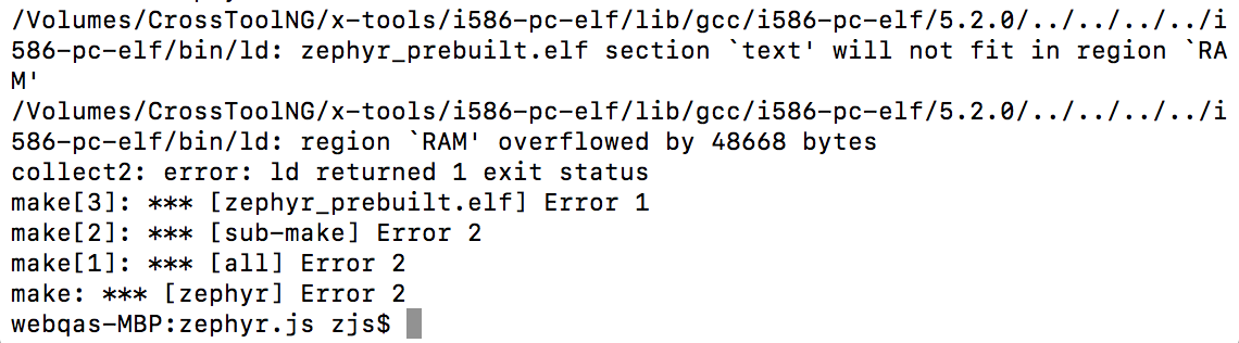 [mac] Failed to build linux and qemu target on MAC · Issue #1290 · intel/zephyr.js · GitHub