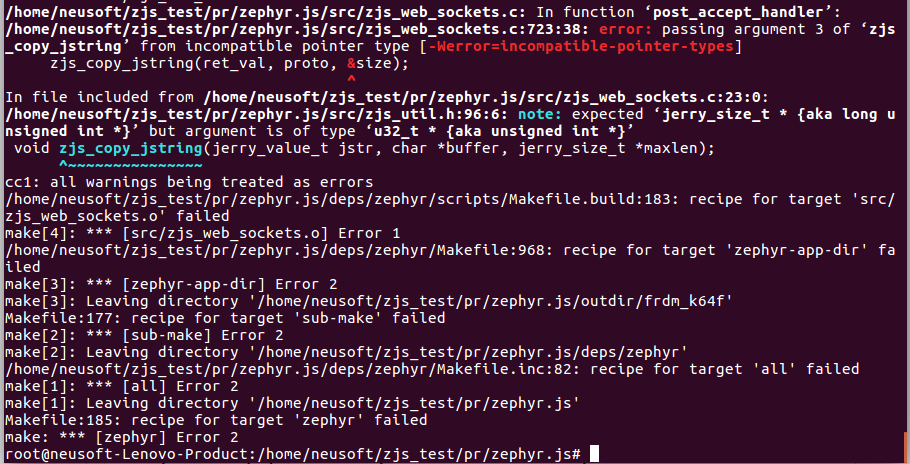 [ws] Failed To Build Websocket For K64f And Qemu · Issue 1291 · Intel Zephyr Js · Github