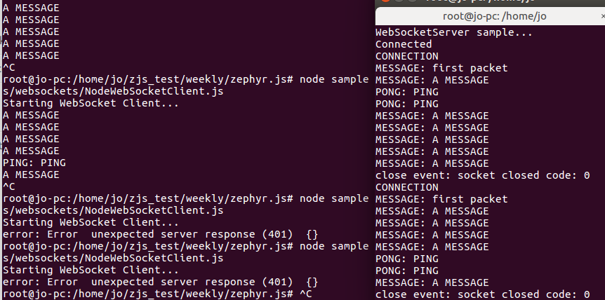 [ws] Websocket server breaks after connect with node client several times · Issue #1622 · intel ...