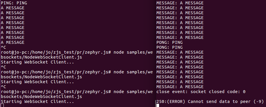 [ws] Websocket server breaks after connect with node client several times · Issue #1622 · intel ...