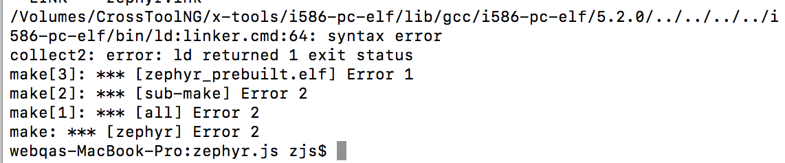 [Mac] Fail to build qemu target on Mac · Issue #1631 · intel/zephyr.js · GitHub