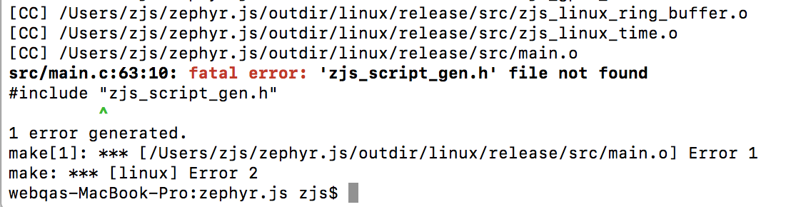 [mac] build linux and qemu target failed on Mac · Issue #1669 · intel/zephyr.js · GitHub