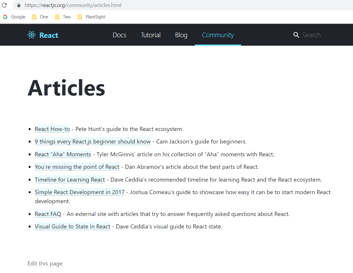 Broken Link In Communityarticles · Issue 2035 · Reactjsreactdev · Github