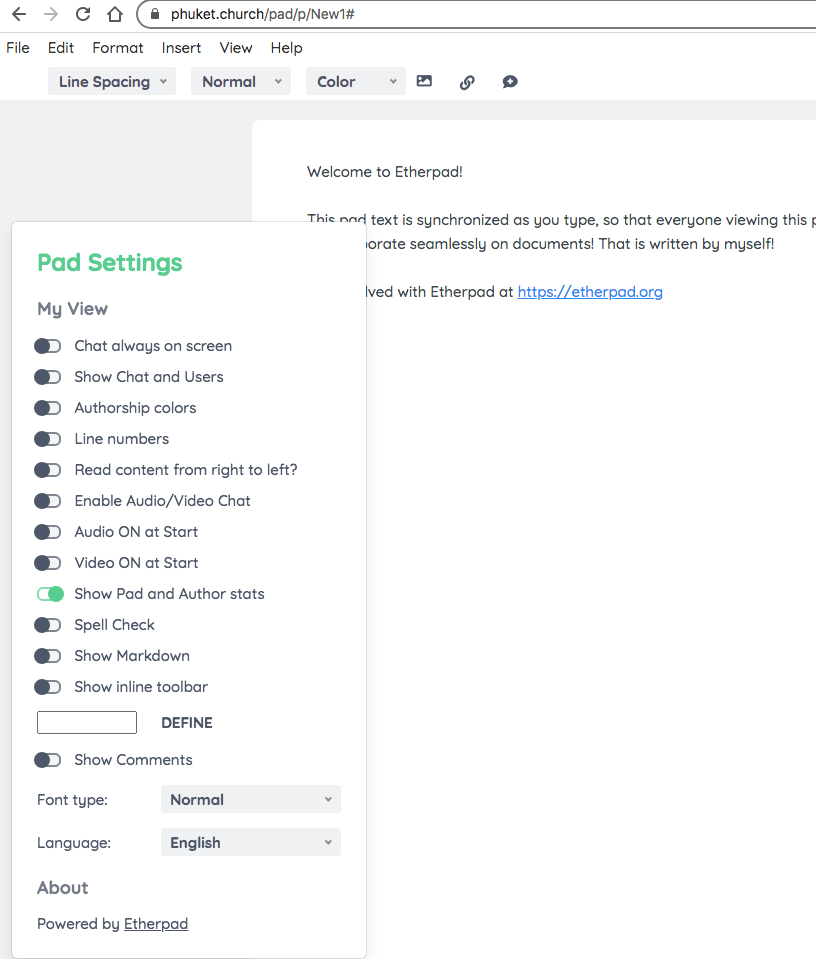 Not Able To Disable Toolbar From Within Pad · Issue 10 · Etherep