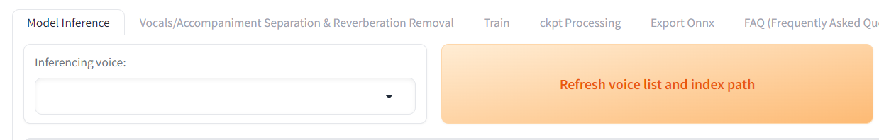 No data found in dropdown ( Model, Inferencing voice etc ) Screenshot attached · Issue #808 ...