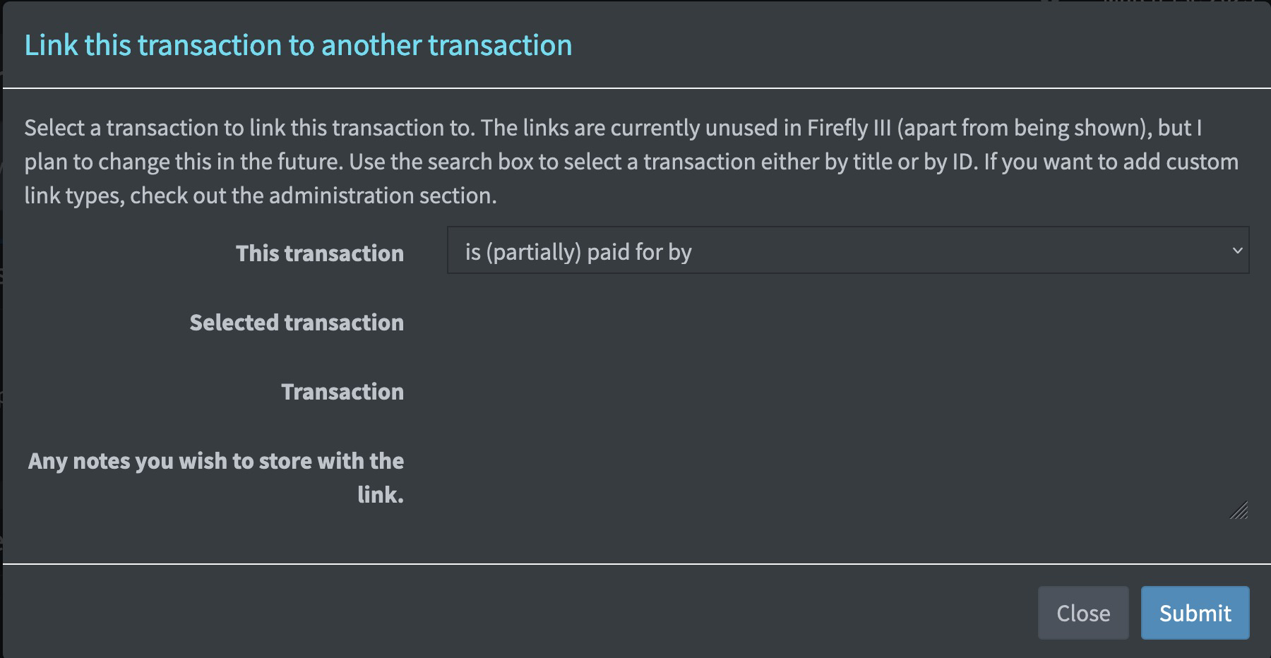 Visual Issue In The Link Transaction Modal In Dark Mode · Issue 7120 · Firefly Iiifirefly Iii