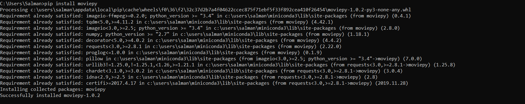 ModuleNotFoundError: No module named 'moviepy' · Issue #1 · liferlisiqi/Finding-Lane-Lines · GitHub