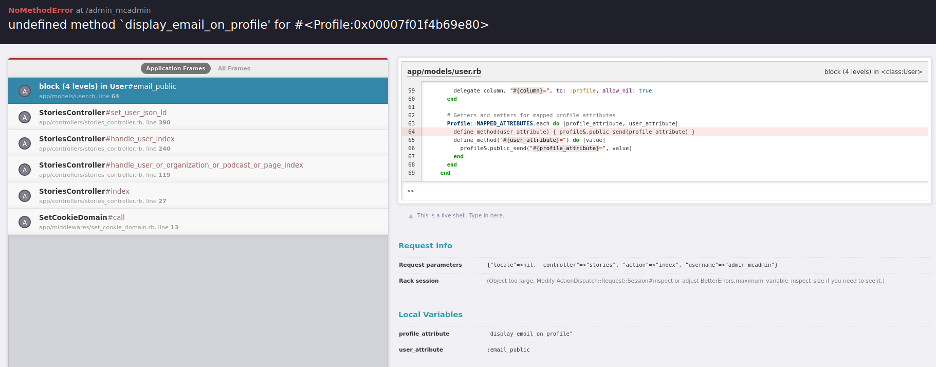 NoMethodError in Stories#show · Issue #11855 · forem/forem · GitHub