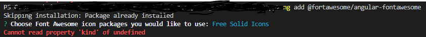 Cannot read property 'kind' of undefined during ng add @fortawesome/angular-fontawesome · Issue ...
