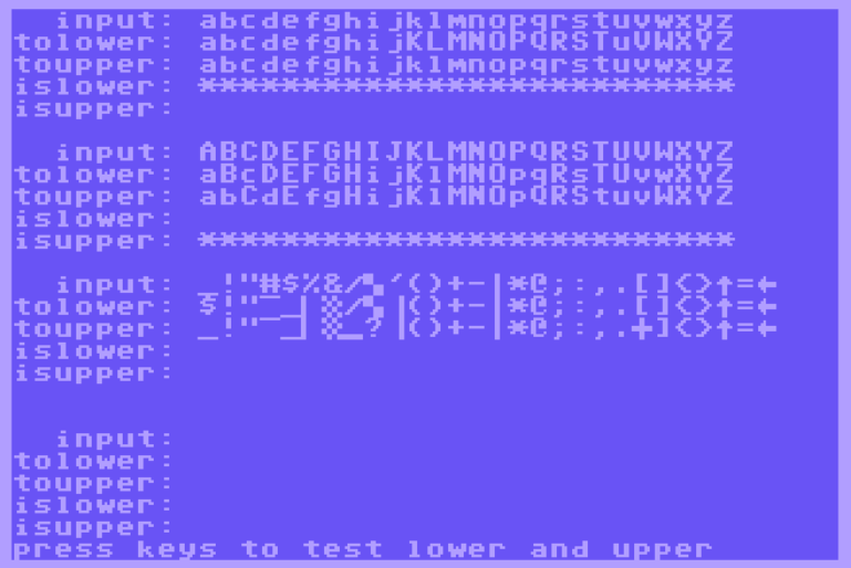[c64] tolower() and toupper() are broken · Issue #1019 · cc65/cc65 · GitHub