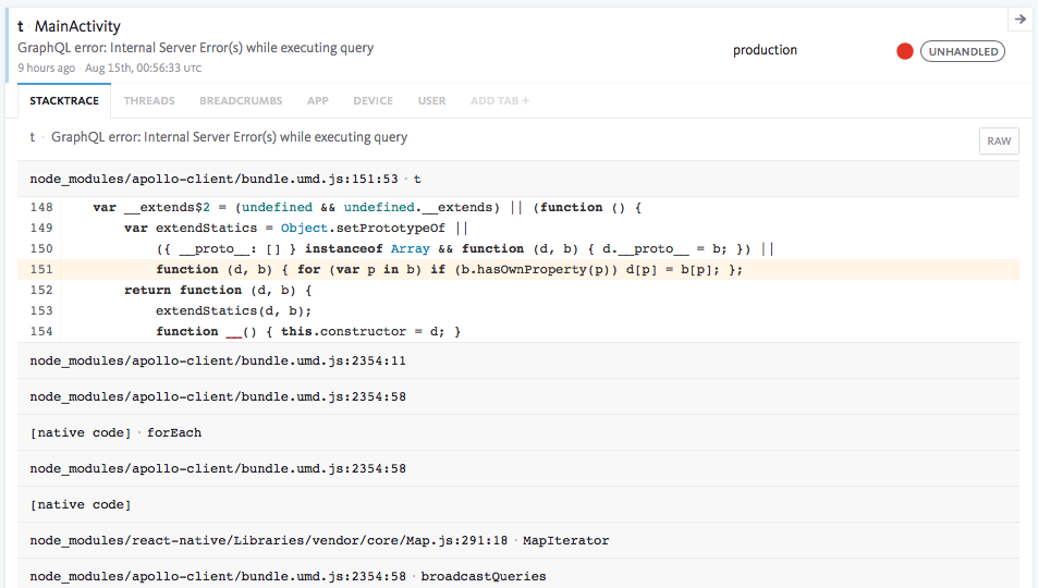 React Native - sometimes network errors are not handled which crashes the app · Issue #3810 ...