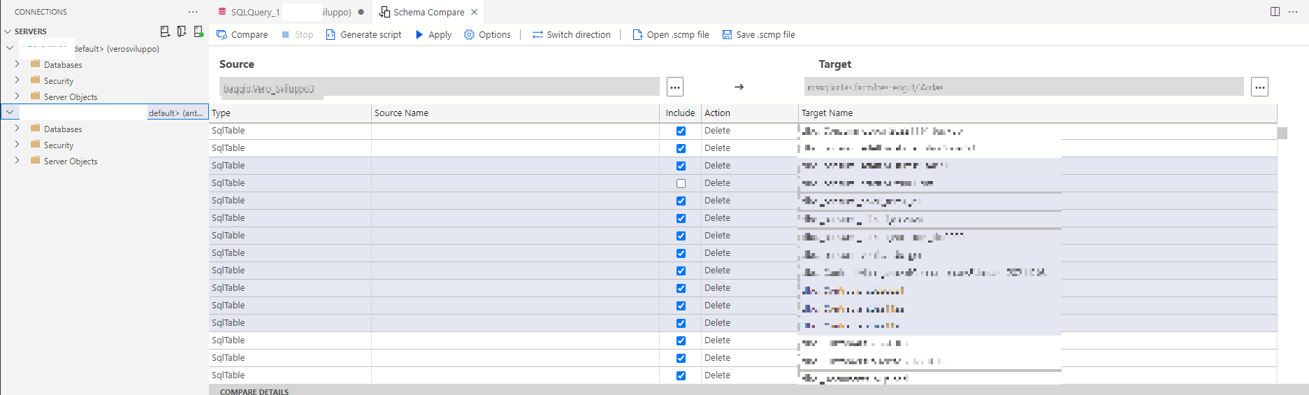 Cannot "select/unselect all" on Schema Compare · Issue #21944 ...