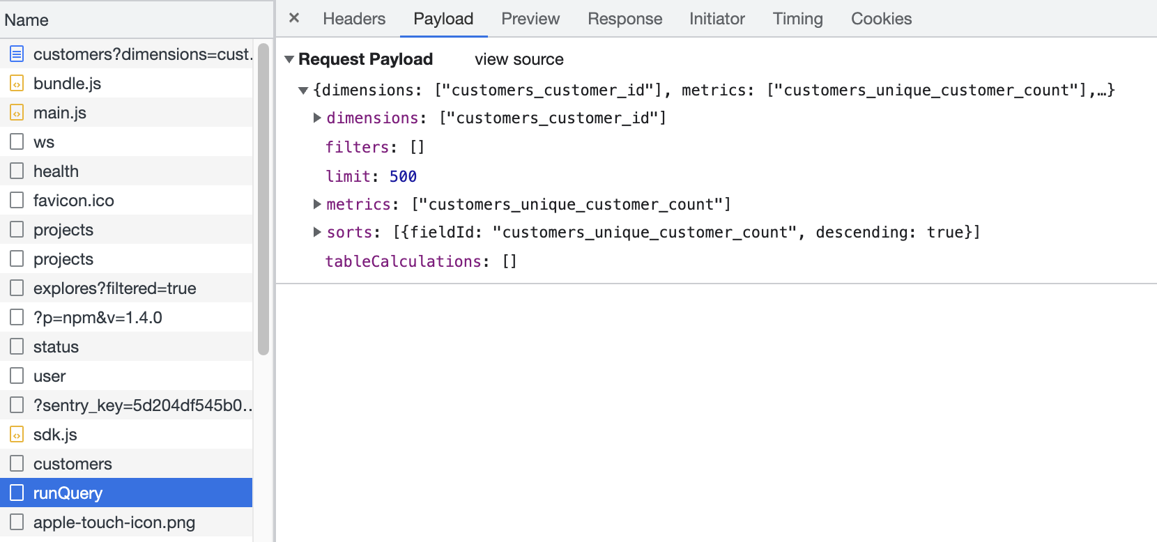 RunQuery API bad parameter usage : filters · Issue #1600 · lightdash/lightdash · GitHub