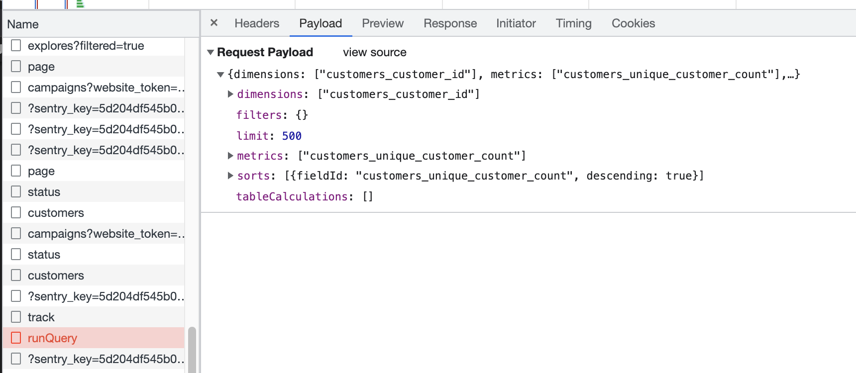 RunQuery API bad parameter usage : filters · Issue #1600 · lightdash/lightdash · GitHub