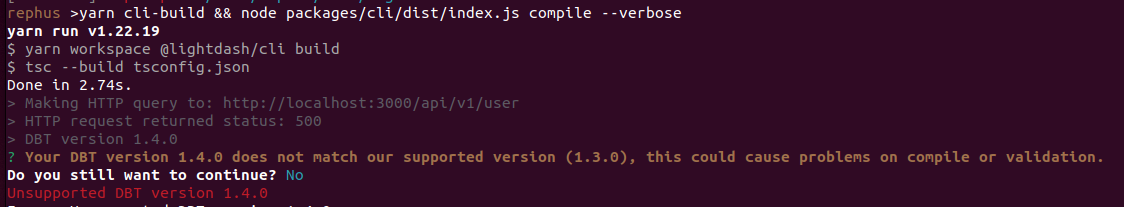 feat: cli check dbt version by rephus · Pull Request #4288 · lightdash/lightdash · GitHub