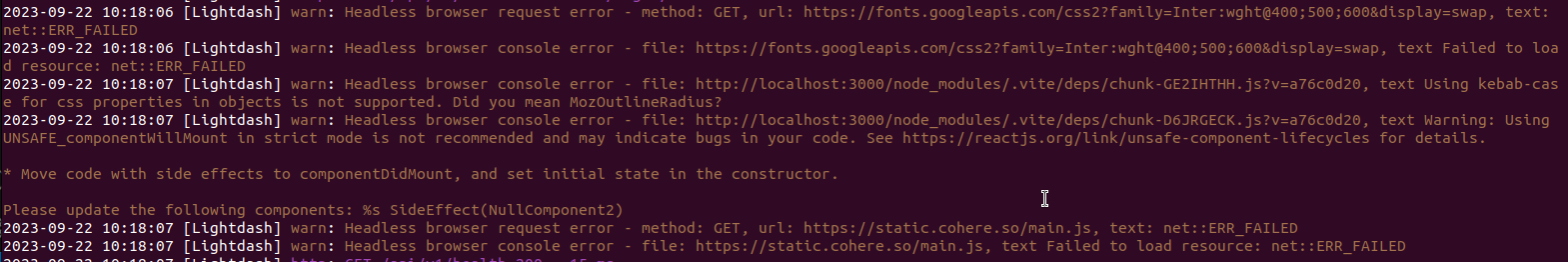 chore: fix console errors on headless browser · Issue #7180 · lightdash/lightdash · GitHub