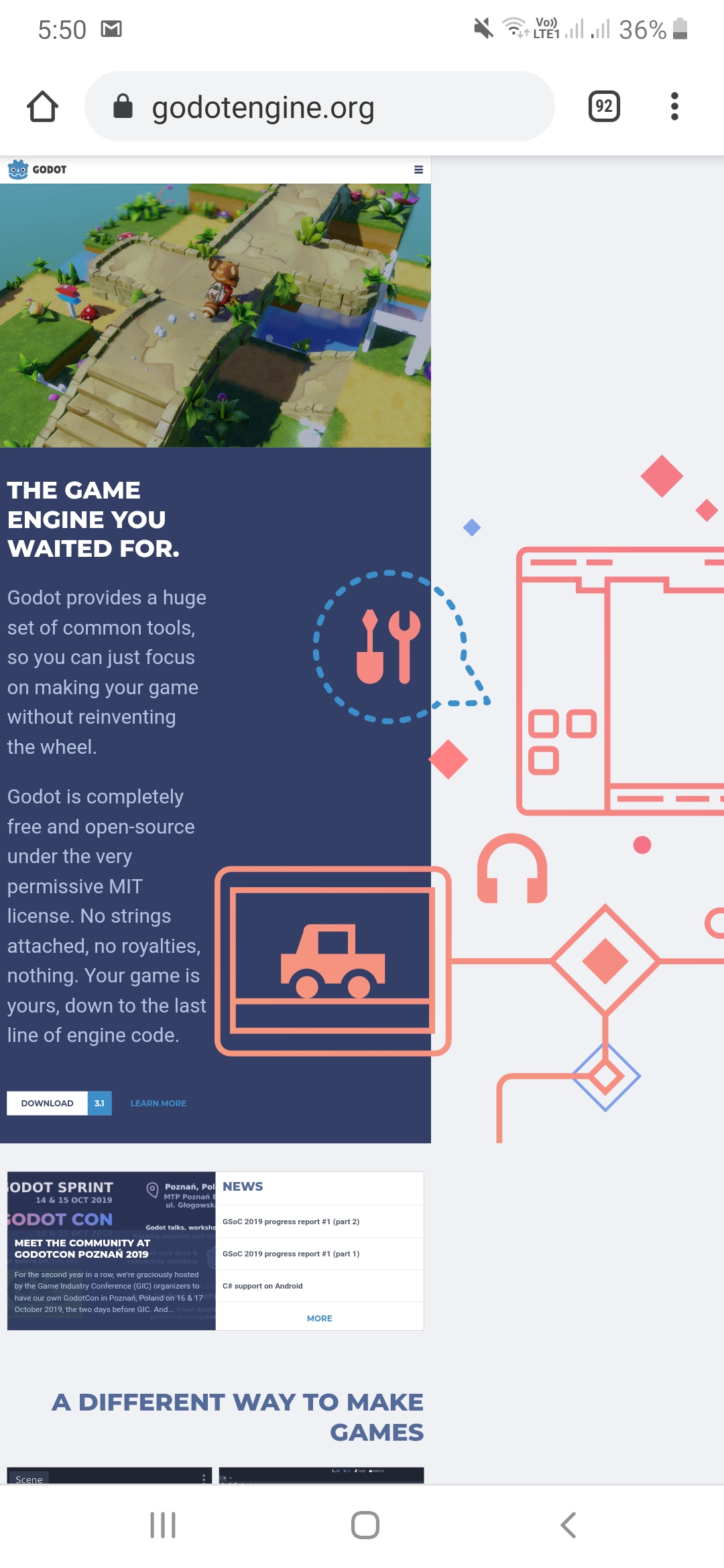 Website is broken when opened in Mobile with desktop mode · Issue #91 · godotengine/godot ...