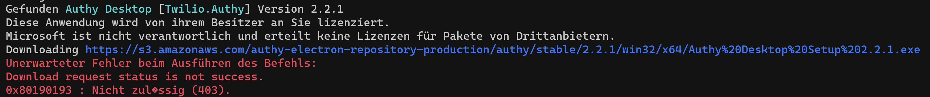 [Package Issue]: Twilio.Authy · Issue #91359 · microsoft/winget-pkgs ...