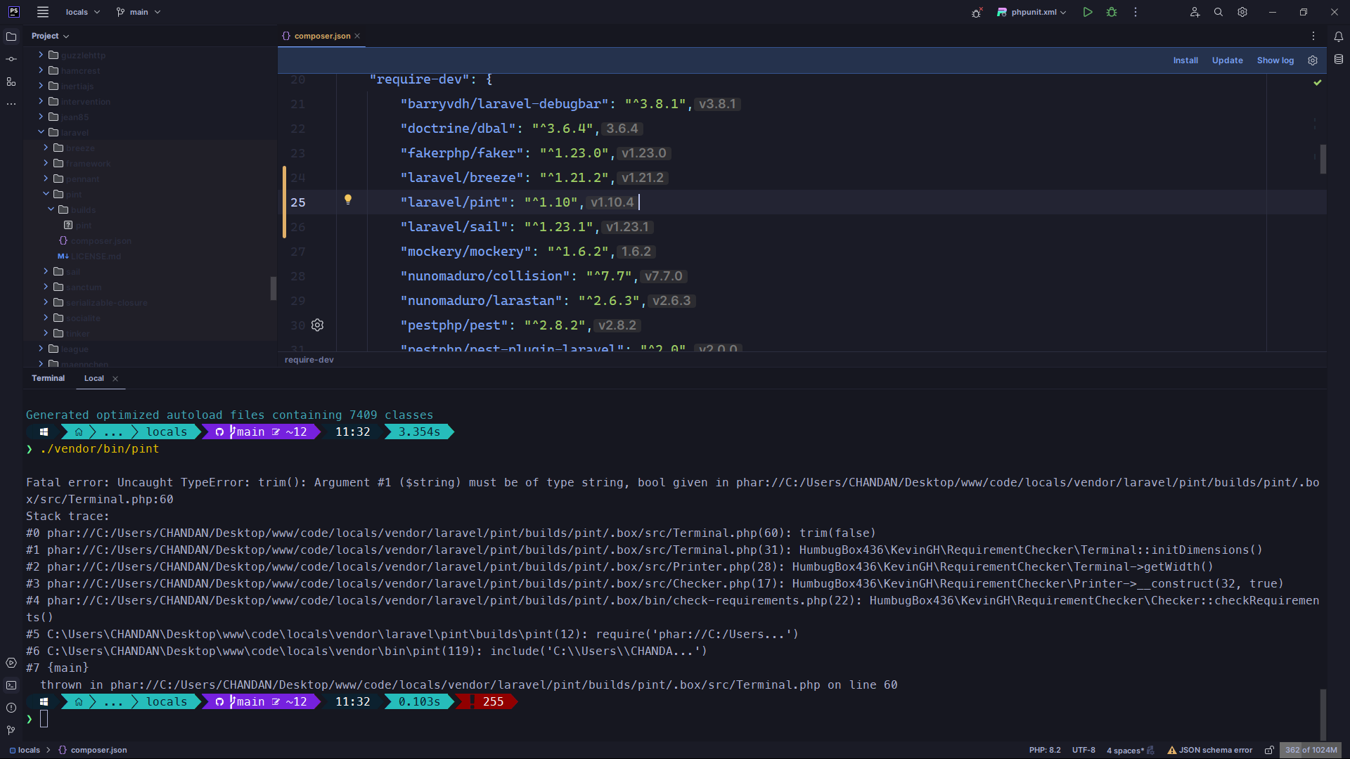 Error after updating to v1.10.4 · Issue #195 · laravel/pint · GitHub Error after updating to v1.10.4 · Issue #195 · laravel/pint · GitHub