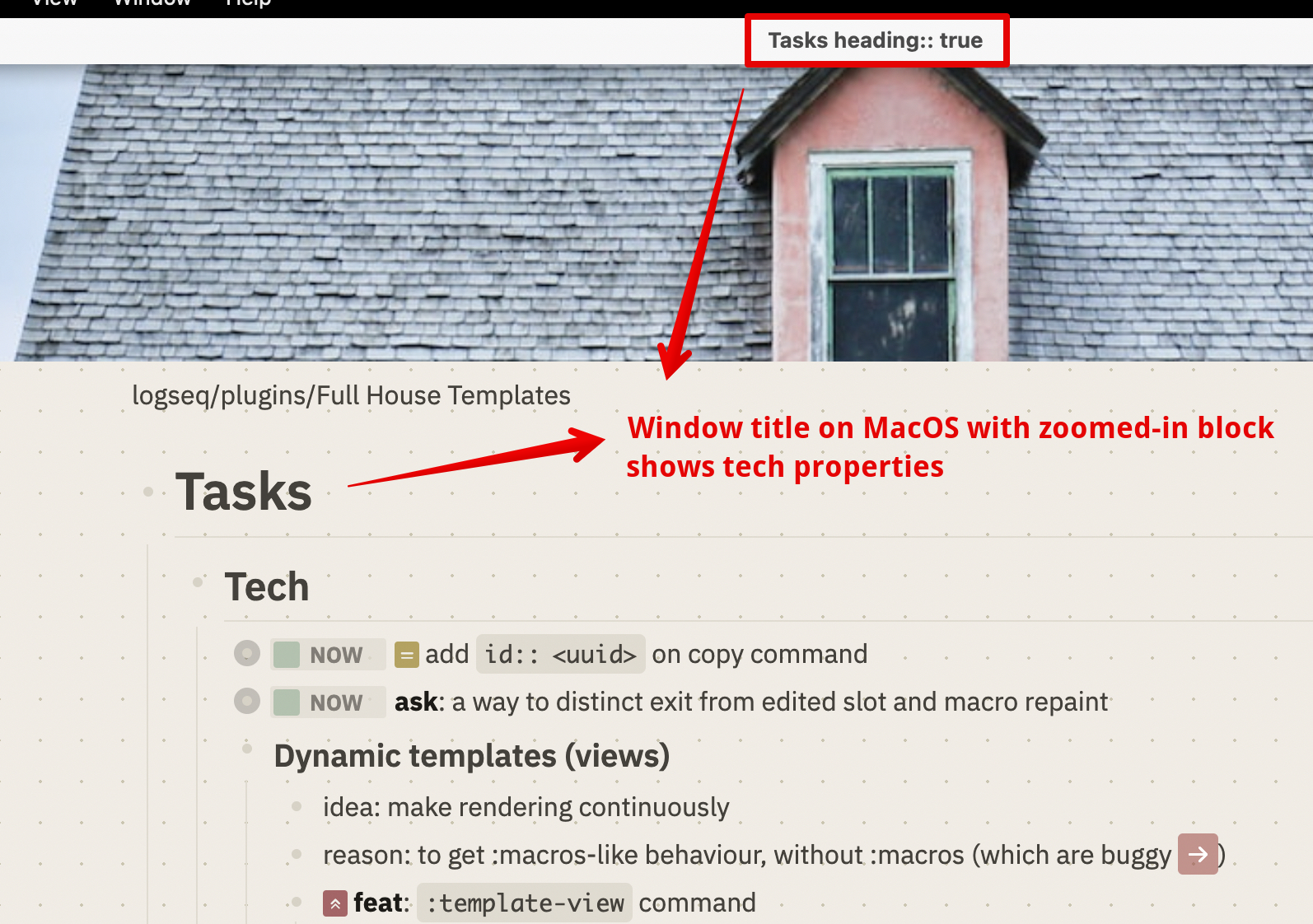 [MacOS] Window title for zoomed block includes tech properties · Issue #8960 · logseq/logseq ...
