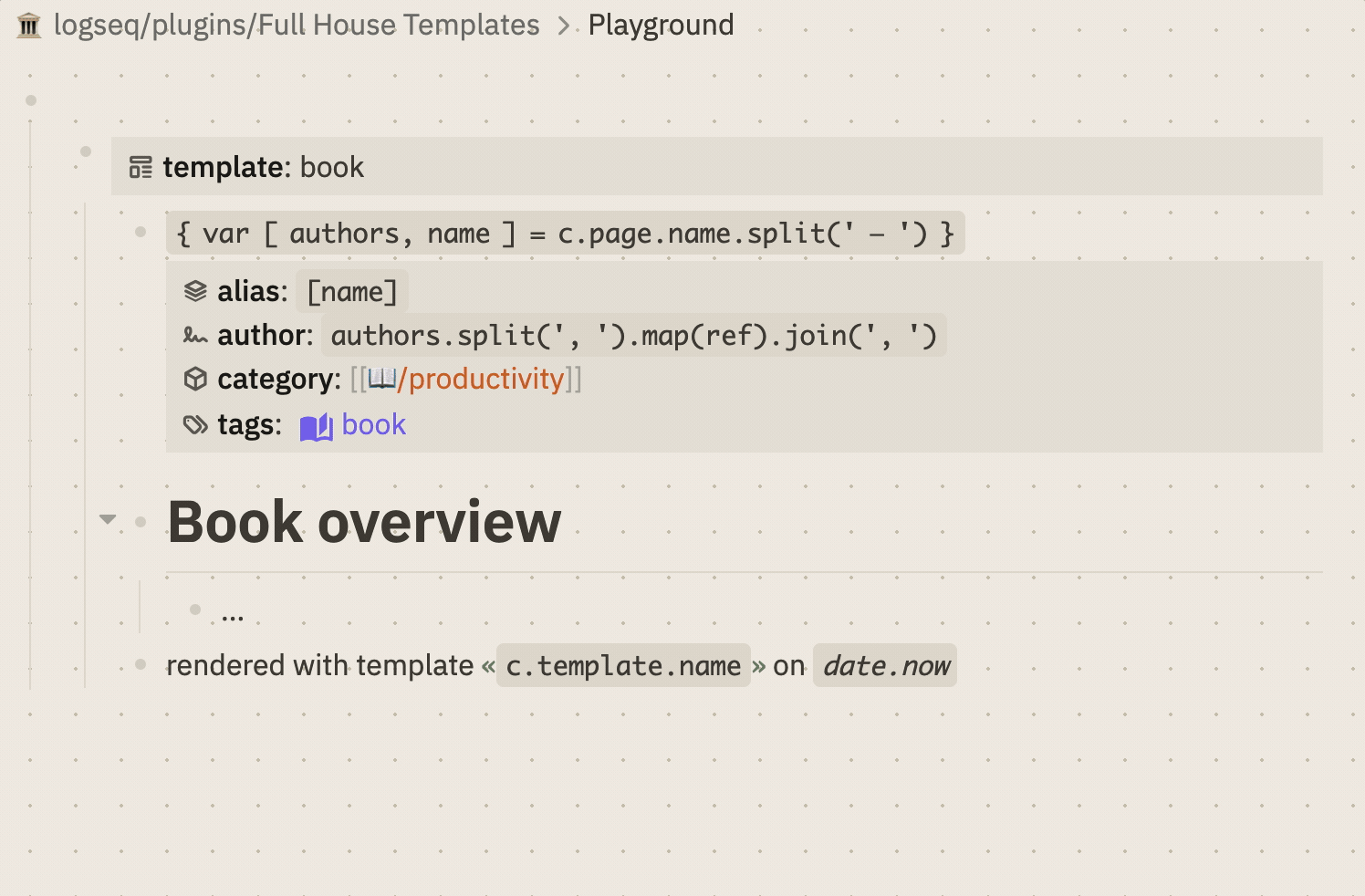 GitHub - stdword/logseq13-full-house-plugin: Logseq Templates you will ...