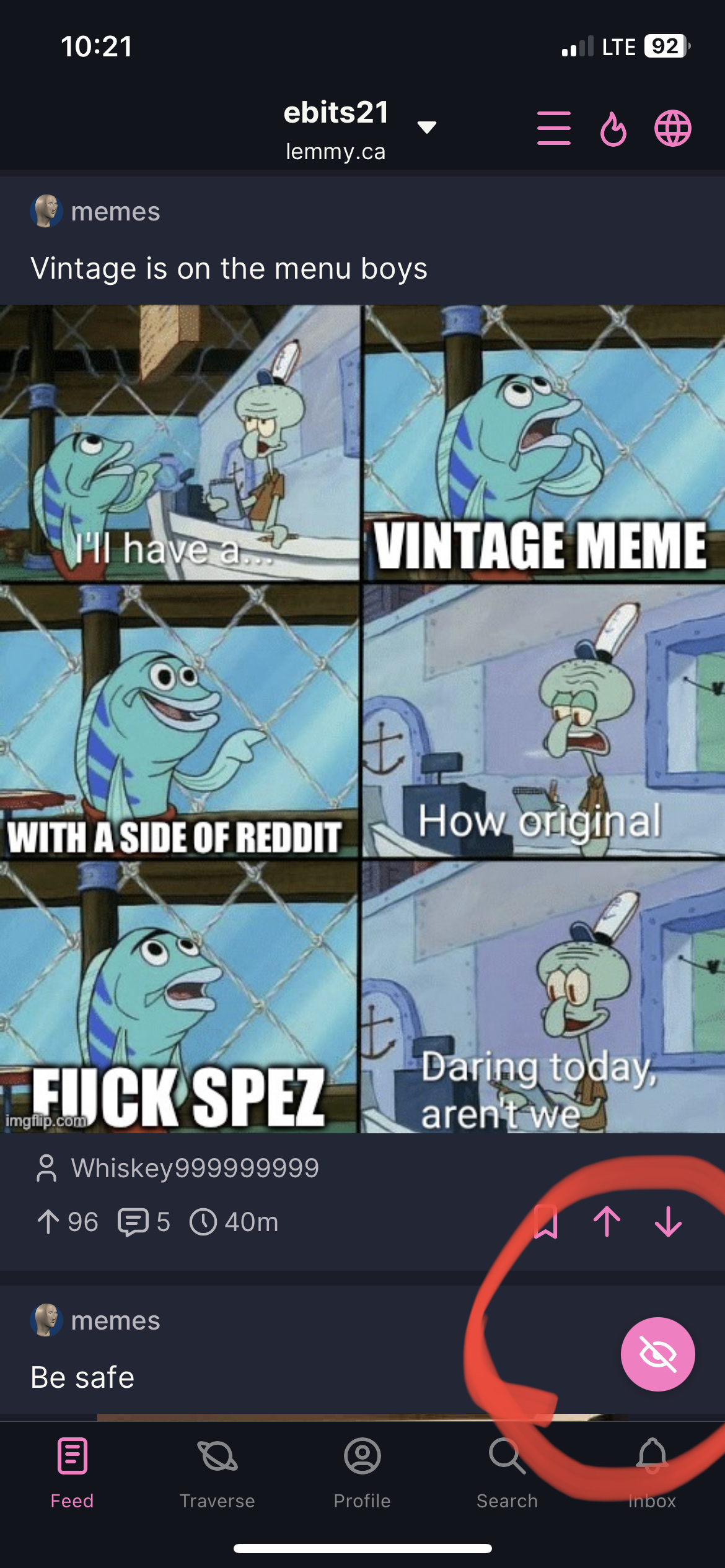 Explanation Dialog of Hide Read Posts Icon After Selecting 'Hide Read Posts on Feed' Option ...