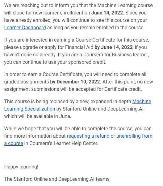 Discontinued Course - Machine Learning · Issue #1044 · ossu/computer-science · GitHub