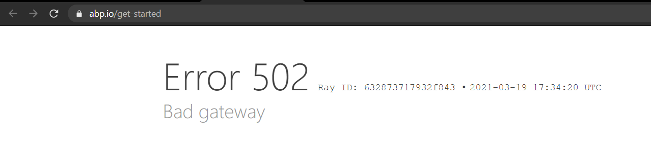 Main Website Returning 502 Bad Gatewar · Issue 8147 · Abpframeworkabp · Github