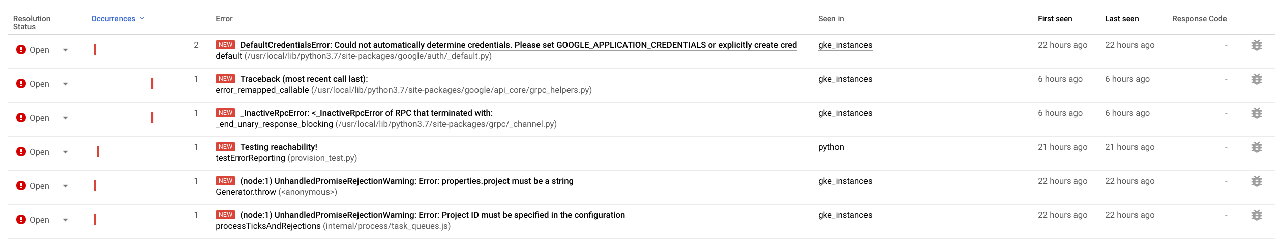 Various errors in Error Reporting · Issue #386 · GoogleCloudPlatform/cloud-ops-sandbox · GitHub