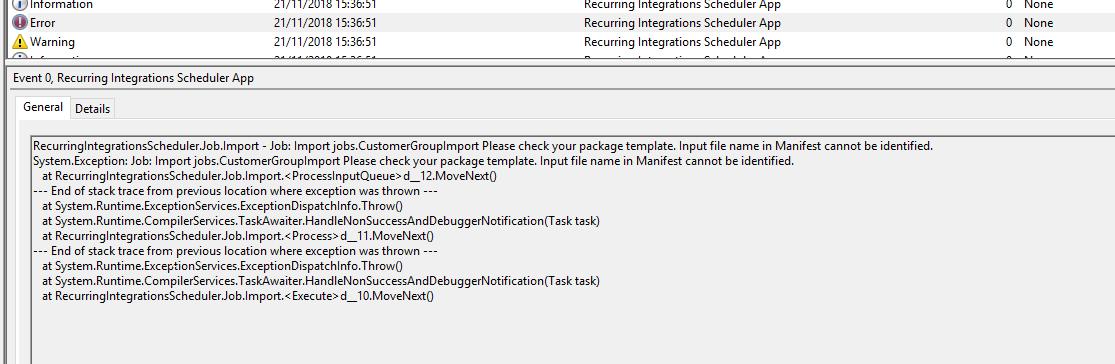 ERROR: Please check your package template. Input file name in Manifest cannot be identified ...