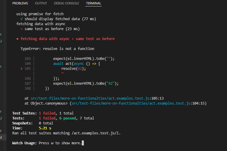 Bug - : React Testing Part 2 - assignment 01 reading material code is ...